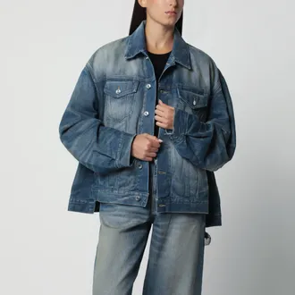 Haikure Blaue Denimjacke mit Washed-Effekt