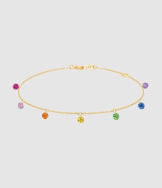 LA BRUNE & LA BLONDE Bracelet Confetti 7 Rainbow Rubis Saphir Tsavorite Améthyste Or Jaune