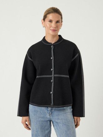 Y.A.S Strickjacke YASJENA LS KNIT CARDIGAN S. NOOS Materialmix mit Wolle, regular fit