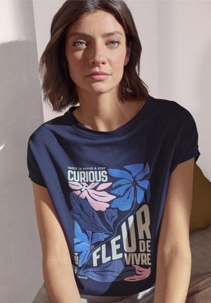 Cecil Print-Shirt mit U-Boot-Ausschnitt