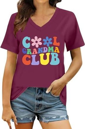 Generic Cool Grandma Club Hauts pour femmes T-shirt ample 2025 avec inscription &laquo; Going Out &raquo; T-shirt amusant d&eacute;contract&eacute; tendance graphique mignon et tendanc