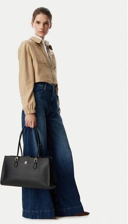 Tommy Hilfiger Handtasche Th Grace Satchel AW0AW18750 Schwarz
