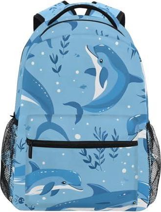 Generic Dauphin Mignon Vie Marine Cartables Scolaires L&eacute;ger Sac &Agrave; Dos Antivol Sacs A Dos Pour Travail Femme Voyage 29X40Cm