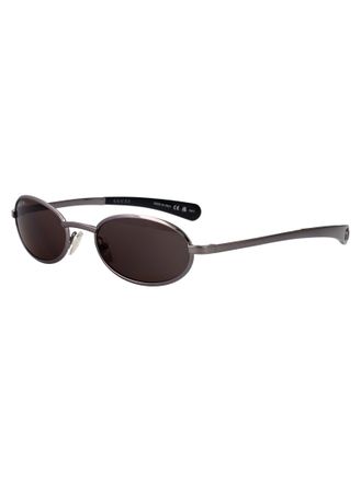 Gucci GG1942S Metal Oval Sunglasses - Gray