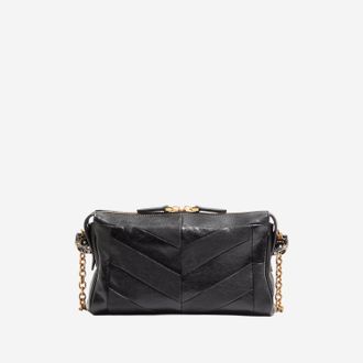 Valentino Garavani Womens Leather Bag Panthea Black Shoulder