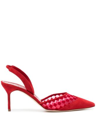 Manolo Blahnik escarpins Mingosli 70 mm &agrave; bride arri&egrave;re - Rouge