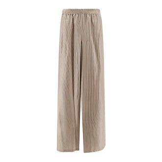 Max Mara Femme, Pantalons, Brun, Taille: 32 FR Pantalon large en soie