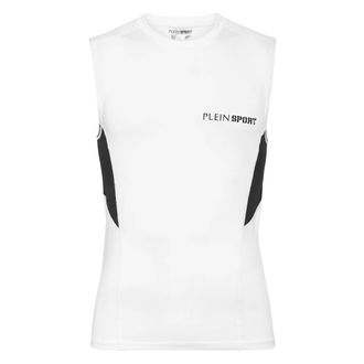 Plein Sport Homme, Tops, Blanc, Taille: 2XL T-shirt sans manches en jersey technique