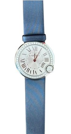 Cartier Ballon Blanc Diamond Watch with Silk Strap Size S