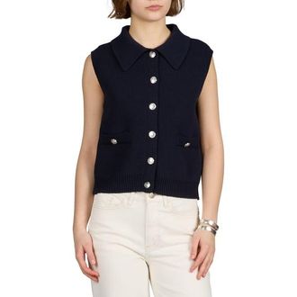 Vila Gilet court sans manches en coton m&eacute;lang&eacute;