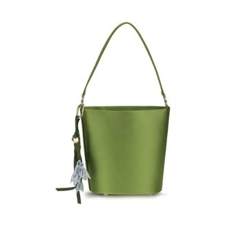 Self Portrait Sac seau en satin - Femme - Sacs - Vert - Taille: ONE Size