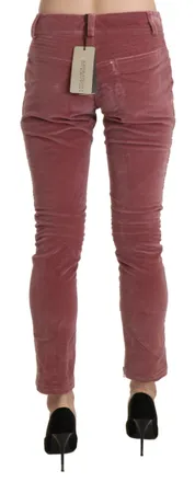 Ermanno Scervino Womens Red Mid Waist Skinny Cotton Pants