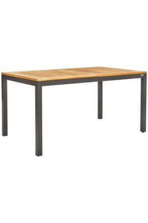 ambia GARDEN Gartentisch, Anthrazit, Natur, Holz, Metall, Teakholz, massiv, Hartholz, rechteckig, eckig, 90x74x150-210 cm, Fsc, ausziehbar, Gartenm&ouml;bel, Gartentisc