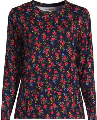 Lands End Supima-Shirt, Langarm, Damen, Gr&ouml;&szlig;e:40-42 regular, Blau, Baumwolle, by Lands End