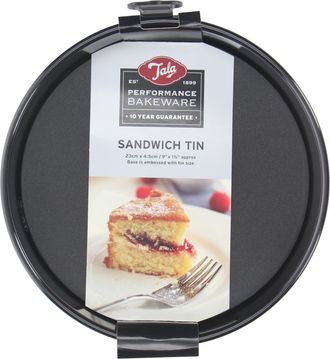 Tala Runder Kuchenform mit abnehmbarem Boden Performance, Professioneller Kohlenstoffstahl mit Eclipse Antihaftbeschichtung, 23 cm; Ideal für Kuchen, Bisku