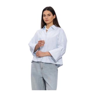 Selected Slfester Oversize 3/4 Shirt - - Blouses & Shirts - Damen - Blau - S