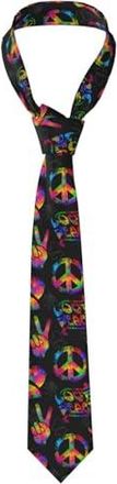 Generic Cravate Pour Homme Symbole De Paix Hippie Cr&eacute;atif Et Color&eacute; &Eacute;l&eacute;gant Necktie Confortable Cravate Pour F&ecirc;te &Eacute;v&eacute;nements Accessoires