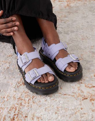 Dr. Martens Dr. Martens - ZebZag - Sandales en daim - Bleu barbeau