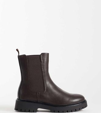 Glamorous bottines chunky en PU marron