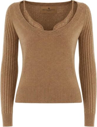 Ermanno Scervino Femme, Pulls, Brun, Taille: 38 FR Pull