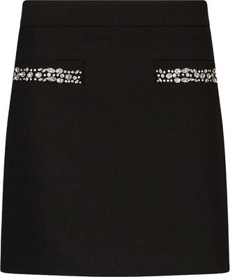 Liu Jo Femme, Jupes, Noir, Taille: 38 FR Mini-jupe &agrave; strass
