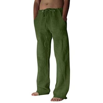 Generic Pantalon chino pour homme - Coupe droite - Pantalon de loisirs - Pantalon en tissu l&eacute;ger - Respirant - Avec poches - Cordon de serrage - Pantalon pour