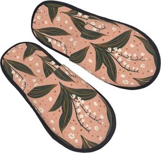 Generic Pantoufle Maison Motif Lys Chaudes Pantoufles Portative Hiver Pantoufles Confortable Hiver Chaussures Chaudes Pour H&ocirc;tels Maison Chambre M