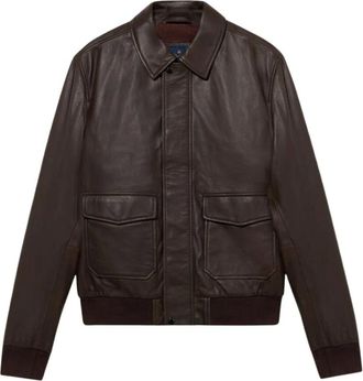 Brooks Brothers Homme, Vestes, Brun, Taille: 2XL Leather Jacket