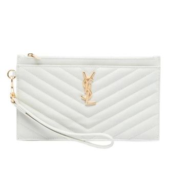 Saint Laurent Pre-owned Vintage Quilted Clutch - Femme - Pre-owned - Blanc - Taille: ONE Size