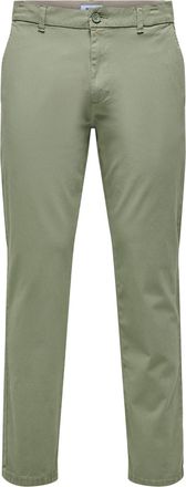 Only & Sons ONLY&SONS Herren Hose Chino Basic Reißverschluss Gesäßtaschen Gürtelschlaufen, Farben:Grün, Größe Hosen:32W / 32L, Beinlänge:L32
