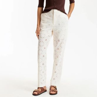 La Redoute Collections Pantalon Droit En Broderie Anglaise