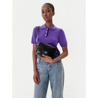 Pinko Handtasche PINKO Carrie Camera Bag Classic Al 25-26 PLTT 104336 A2JC Schwarz