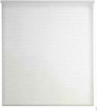 Estoralis Robert Rollo, modernes Design, durchscheinende Streifen, Wei&szlig;, 160 x 195 cm (B x H), Stoffgr&ouml;&szlig;e 157 x 190 cm, Jalousien f&uuml;r Fenster und T&uuml;ren