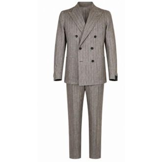 Tagliatore Montecarlo Zweireihiger Anzug - - Suits - Herren - Braun - XL