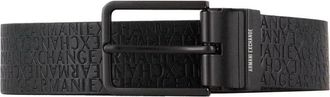 A|X Armani Exchange Glattleder-G&uuml;rtel mit quadratischer Schnalle - - Accessories - unisex - Blau - ONE SIZE