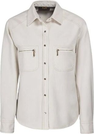 Moorer Femme, Blouses et Chemises, Beige, Taille: 34 FR Lyanna-43 Ecru