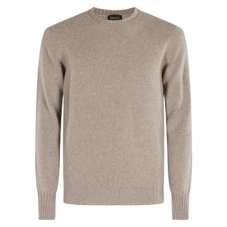 Drumohr Homme, Pulls, Brun, Taille: L Pull en Cachemire Col Rond Doux Double