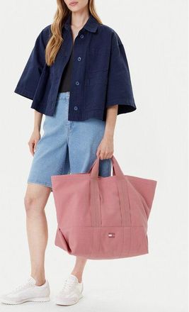 Tommy Jeans Handtasche Tjw Tote Edition Canvas AW0AW17542 Rosa