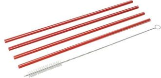 Fackelmann Fackelmann Kunststoff-Trinkhalme Ø 6 mm mit Reinigungsbürsten Rio Party, Wiederverwendbare Strohhalme für jeden Anlass, umweltfreundliche Trinkröhrche