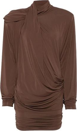 Entire studios Entire Studios - Robe Courte Drap&eacute;e - Femme - Robes - Brun - Taille: 38 FR