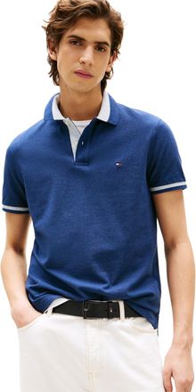 Tommy Hilfiger Herren Poloshirt Kurzarm Contrast Collar Block Regular Fit, Blau (Preppy Navy Heather B8465), XXL