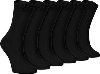 Sock Snob Lot de 6 paires femme coton fine unies couleur uni qualite chaussettes (37-42 eu, PL30 Black)