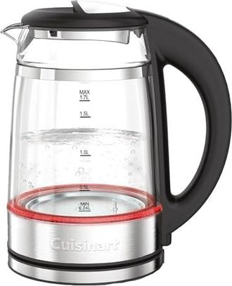 Cuisinart Elektrischer Wasserkocher - Schnellkochend - Kabellos - Doppelwandiger Glaswasserkocher - 1,7 Liter Fassungsverm&ouml;gen