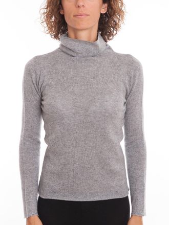 DALLE PIANE CASHMERE Rollkragenpullover 100% Kaschmir, Made in Italy - Frau; Farbe: Grau, Größe: XL