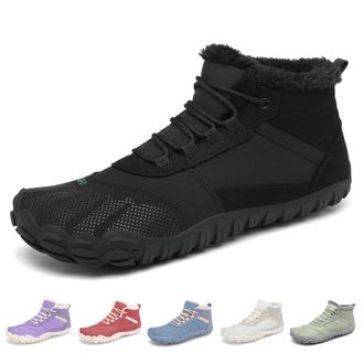 Saguaro Barfuss Schuhe Damen Winter Barfu&szlig;schuhe Damen Wasserabweisend Barfu&szlig; Winterschuhe Warm Gef&uuml;ttert Winterstiefel Schwarz, Gr.36