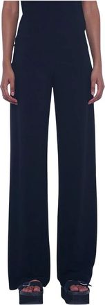 Norma Kamali Femme, Pantalons, Bleu, Taille: 38 FR Pantalon taille haute