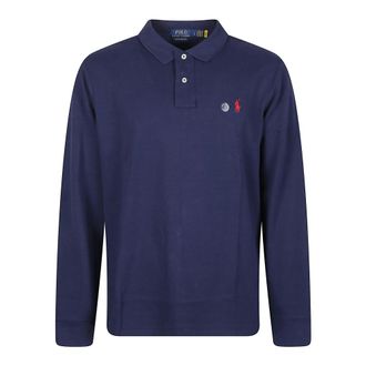 Polo Ralph Lauren Homme, Tops, Bleu, Taille: M Polo Manches Longues Classique en Maille