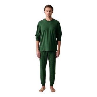 Lacoste Ensemble de pyjama en m&eacute;lange de coton - Homme - V&ecirc;tements de nuit et de d&eacute;tente - Vert - Taille: S