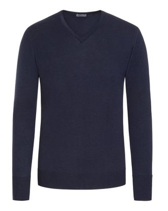 John Smedley Pullover aus reiner Schurwolle, V-Neck in