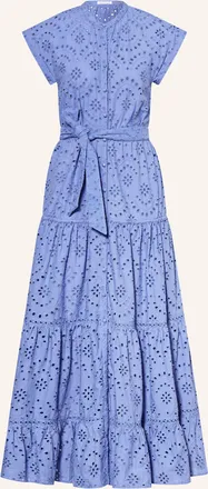 Poupette St Barth Strandkleid Kora Aus Lochspitze blau